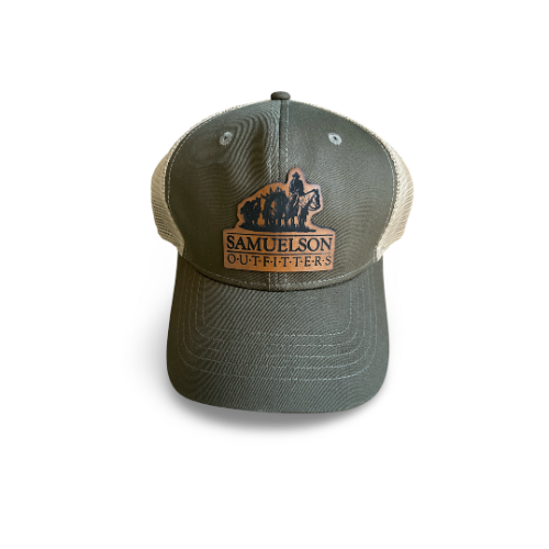 6 Panel Cotton Twill Mesh Back Baseball Cap w/ cut out leather logo pa ...